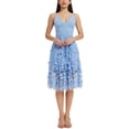 Dress the Population Womens Sleeveless Deep-V Applique Cocktail and ...