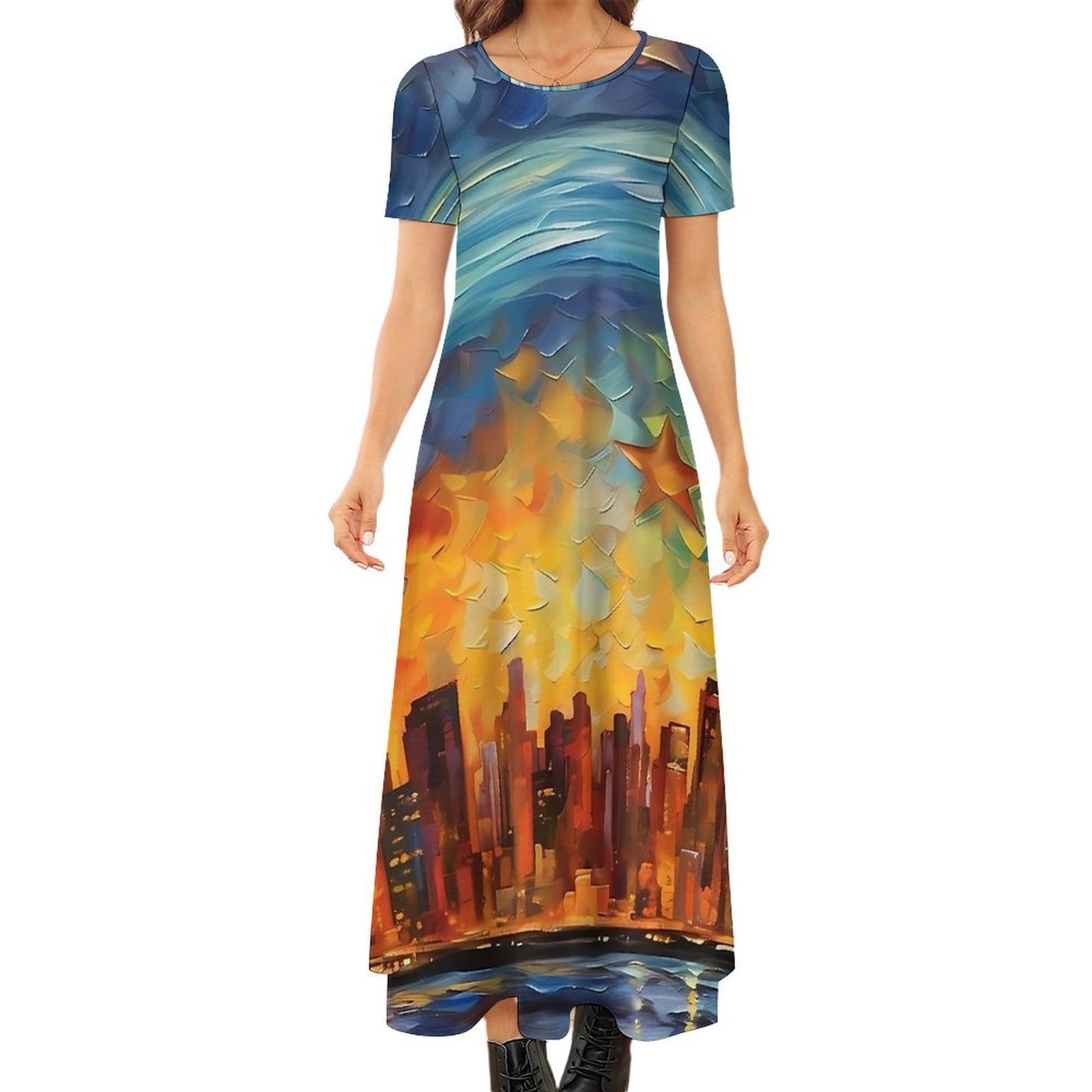 Dress The Scream Edvard Munch Aesthetic Bohemia Long Dresses Women ...