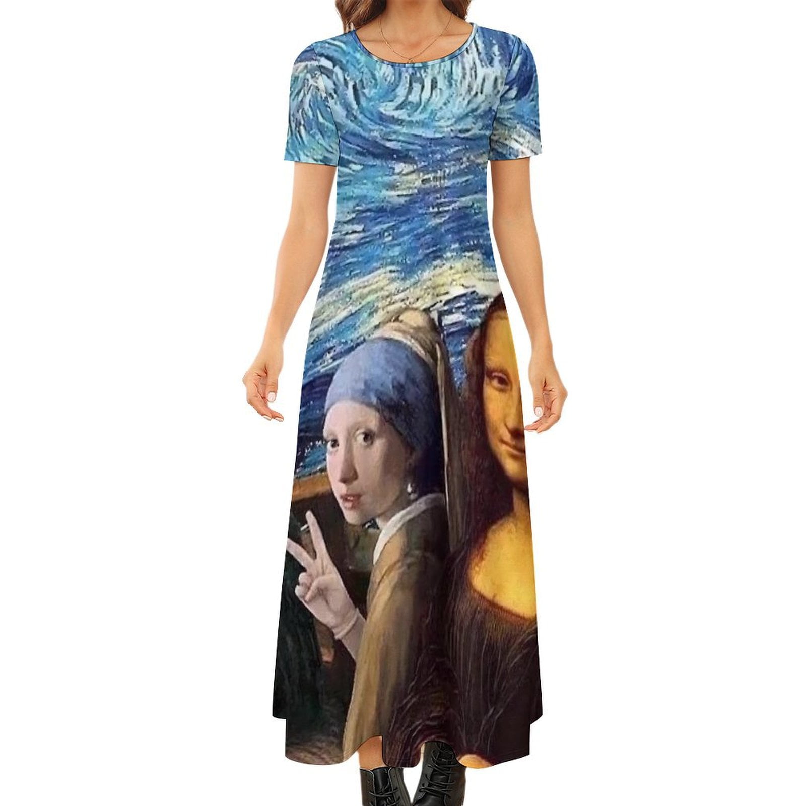 Dress The Scream Edvard Munch Aesthetic Bohemia Long Dresses Women ...