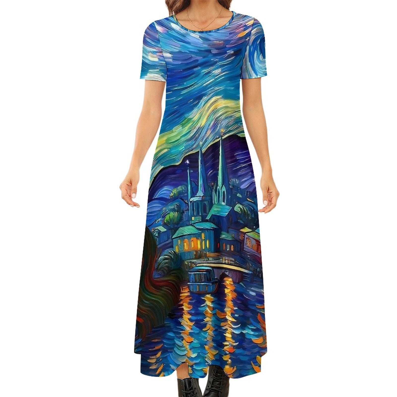 Dress The Scream Edvard Munch Aesthetic Bohemia Long Dresses Women ...