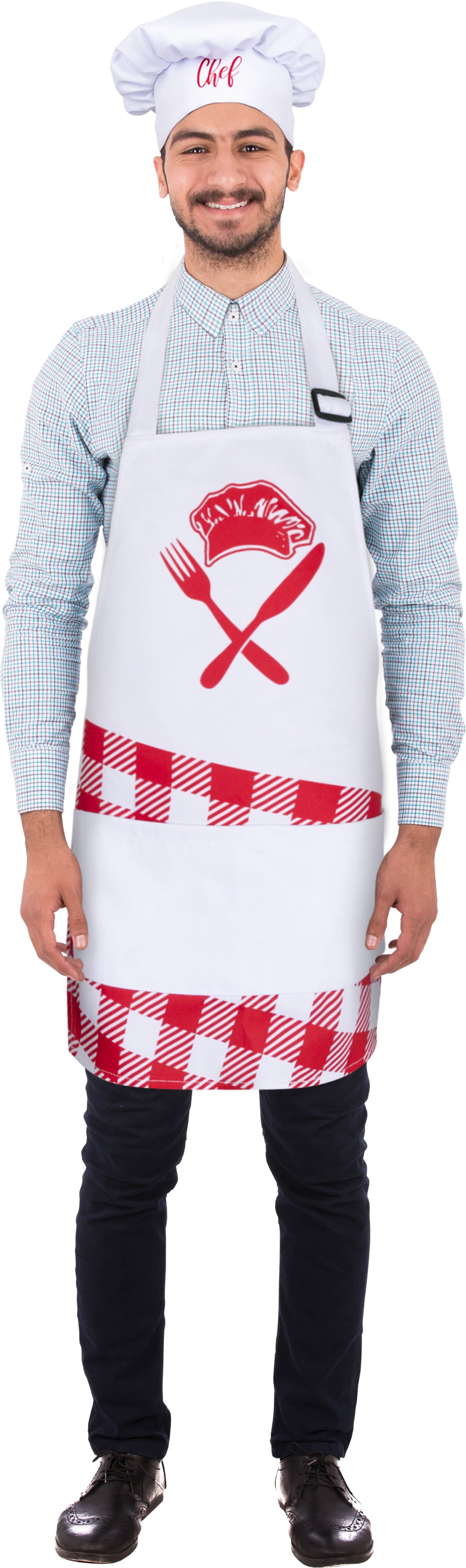 Dress Up America Chef Apron and Hat Set, Adjustable, One Size ...