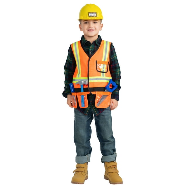 Dress-Up-America Construction Worker Costume Play Set for Kids - Construction Builder Costume ...