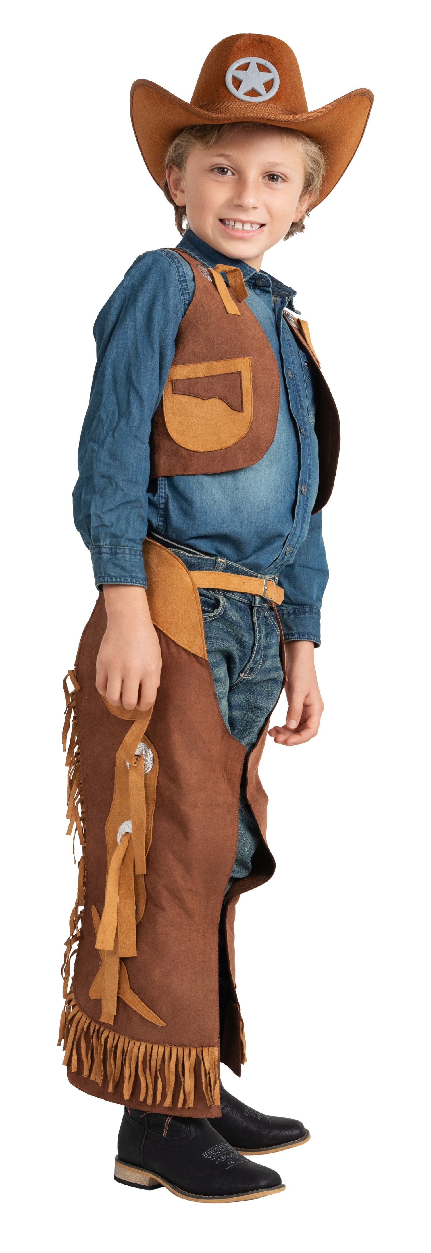 Dress-Up-America Cowboy Costume for Boys - Kids Cowboy Chaps and Vest ...