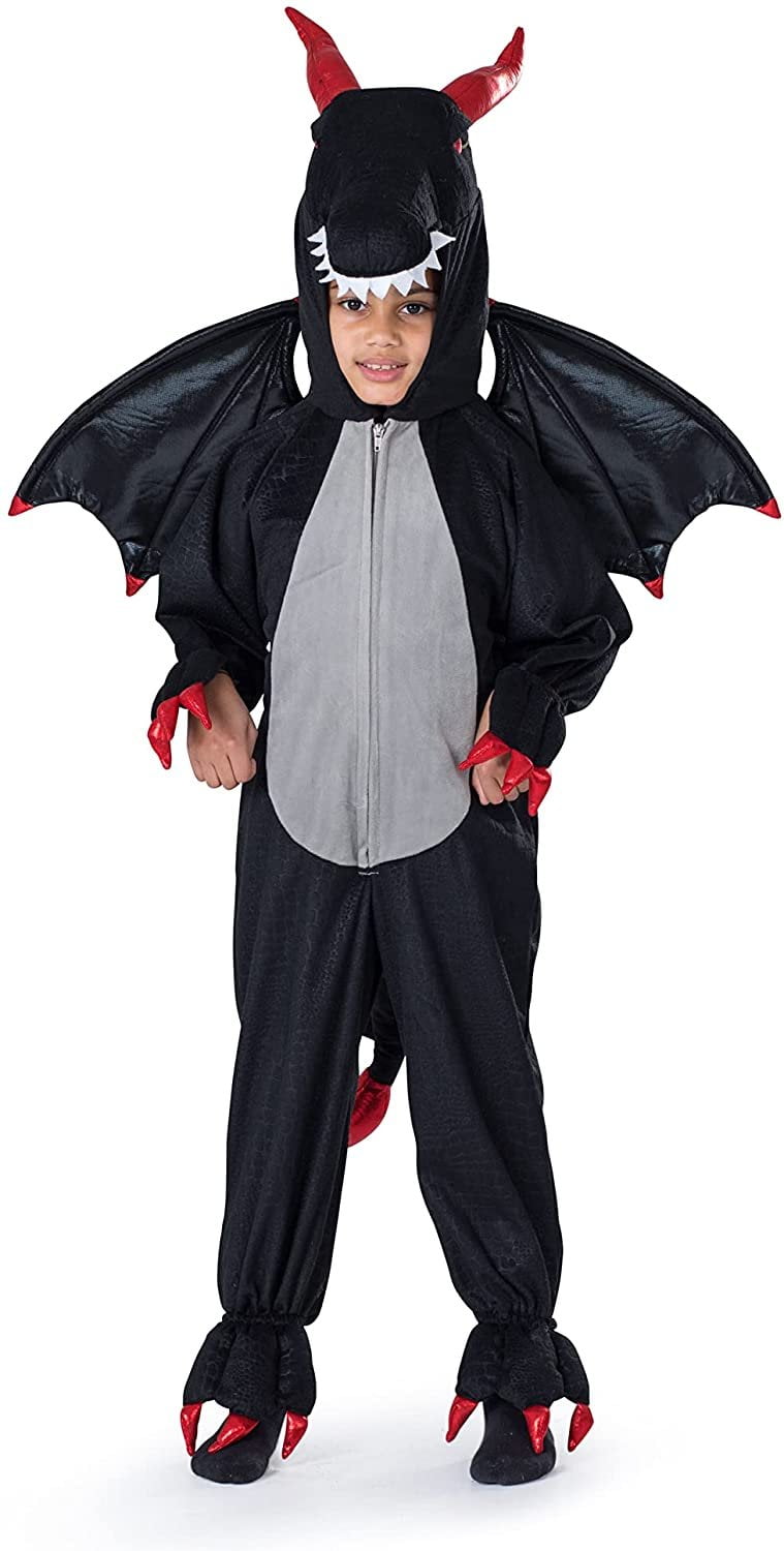Dress-Up-America Dragon Costume for Kids - Black Dragon Dress Up Set ...