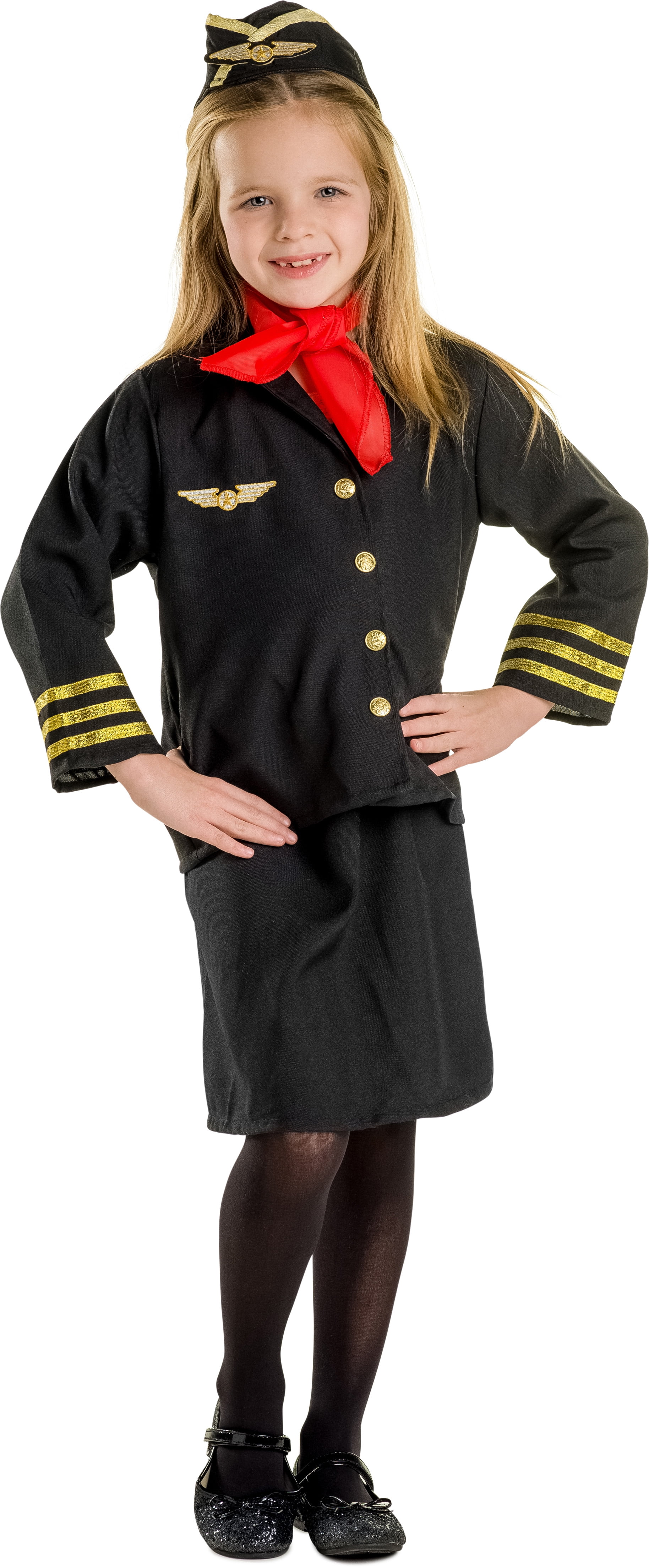 Dress Up America Flight Attendant Costume for Kids - Stewardess Costume ...