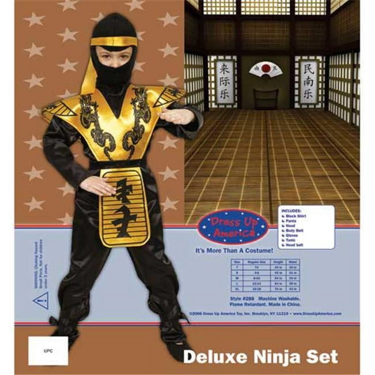 Dress Up America Gold Ninja Costume - Fierce Samurai Warrior Costume ...