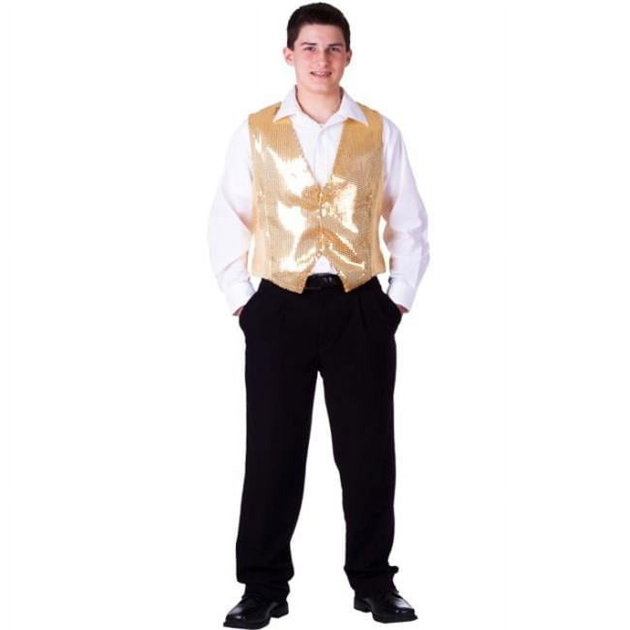 Dress Up America Gold Sequin Vest - Adults Shiny Dance Vest - Party ...