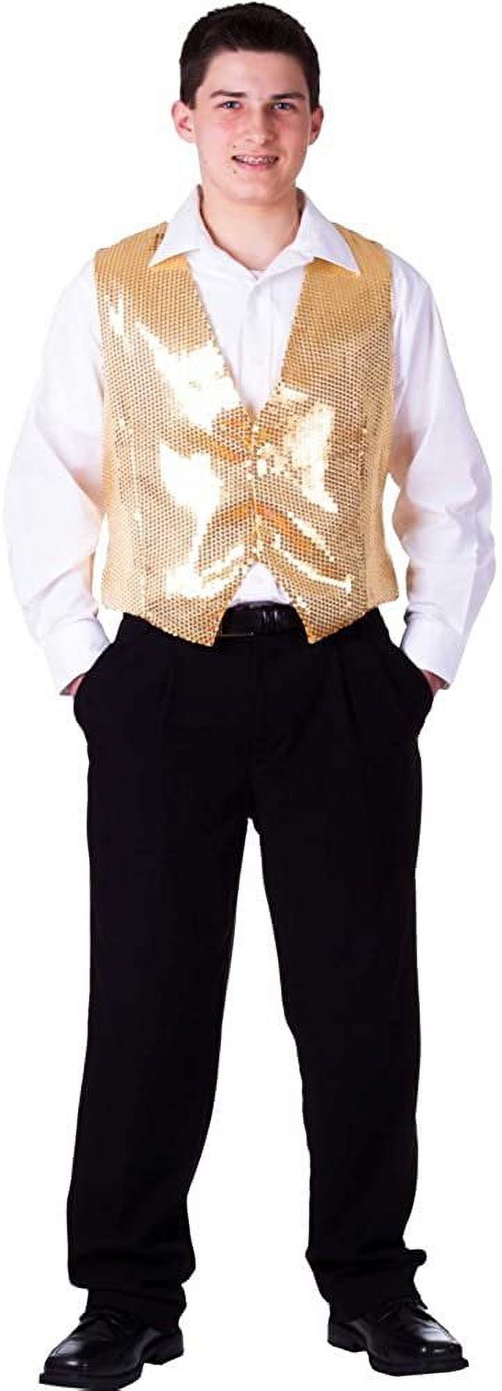 Dress Up America Gold Sequin Vest - Adults Shiny Dance Vest - Party ...
