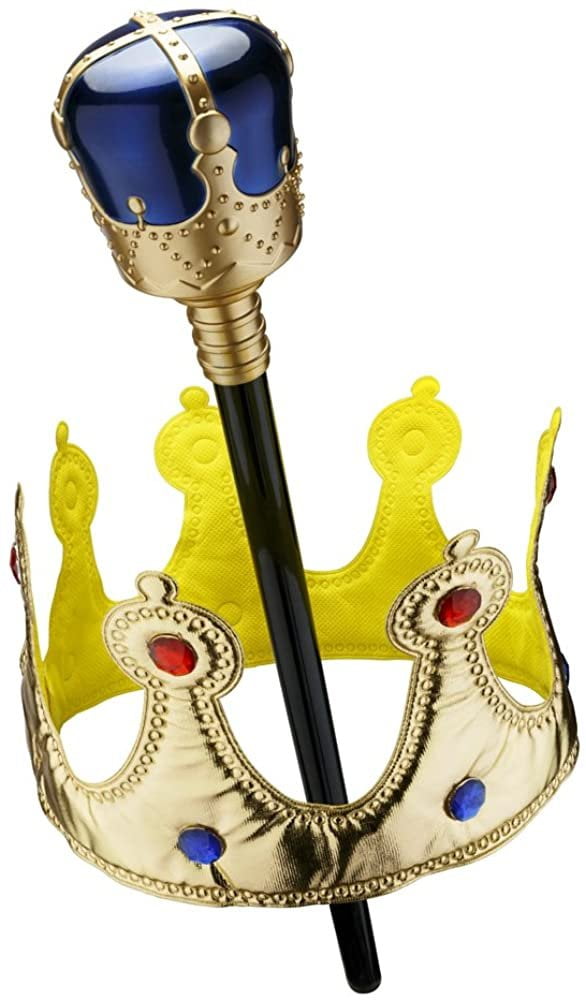 Dress Up America Kids' Little Gold Crown and Scepter With Blue Orb, One ...