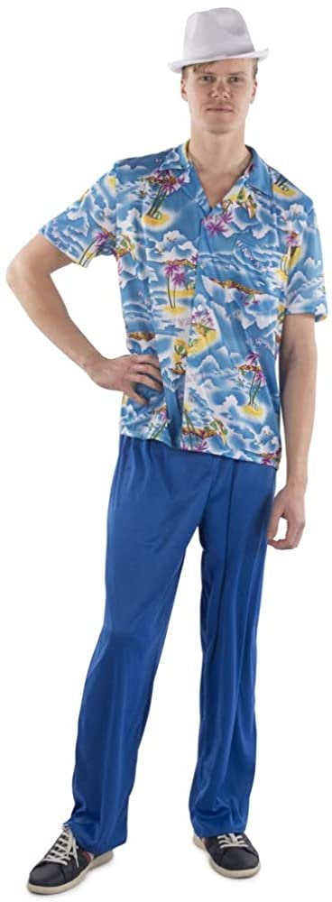Dress Up America Men Blue Hawaiian Shirt and Pants Tropical Outfit ...