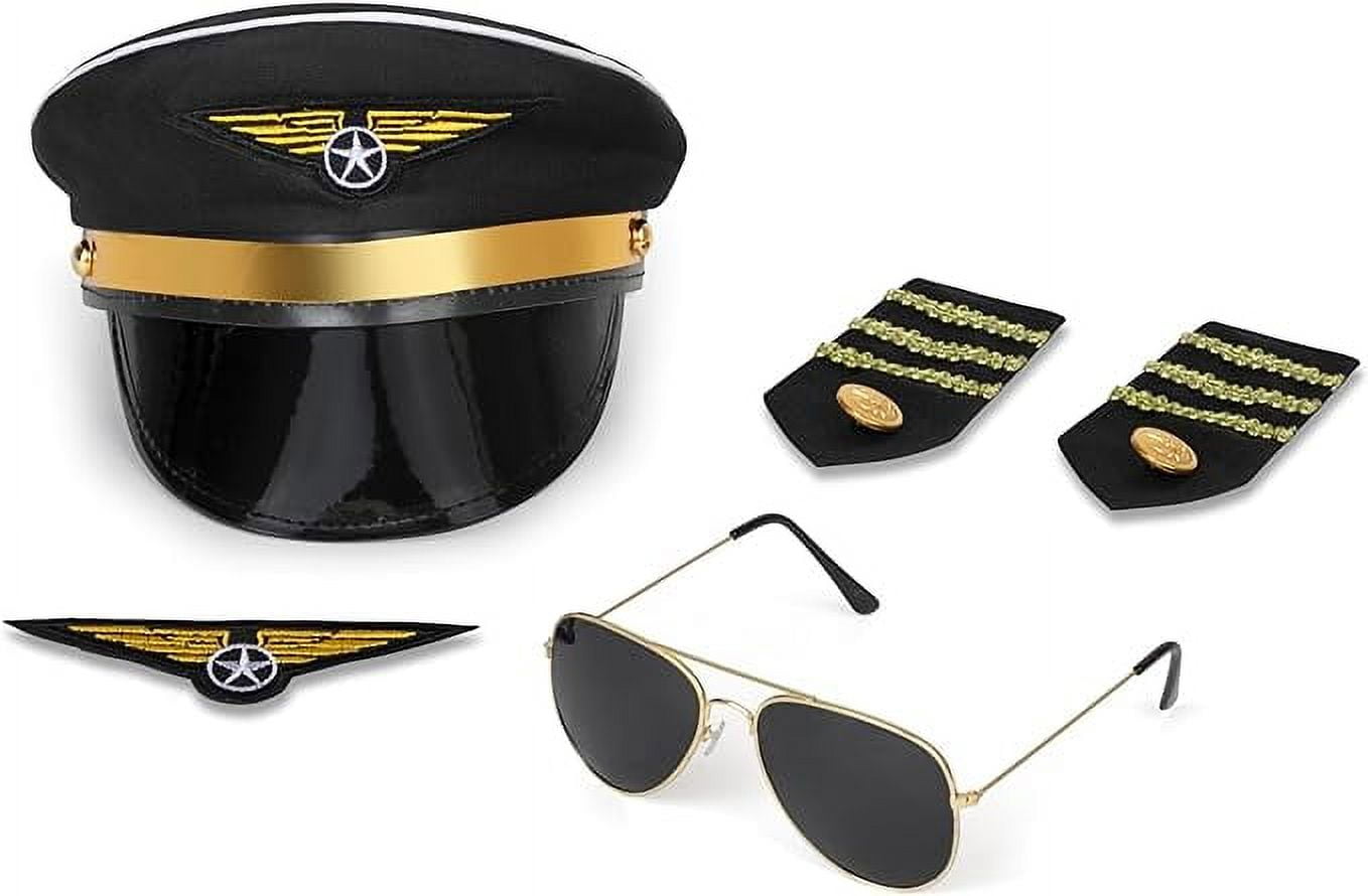 Dress Up America Pilot Costume Set - Airline Pilot Dress Up Accessory ...