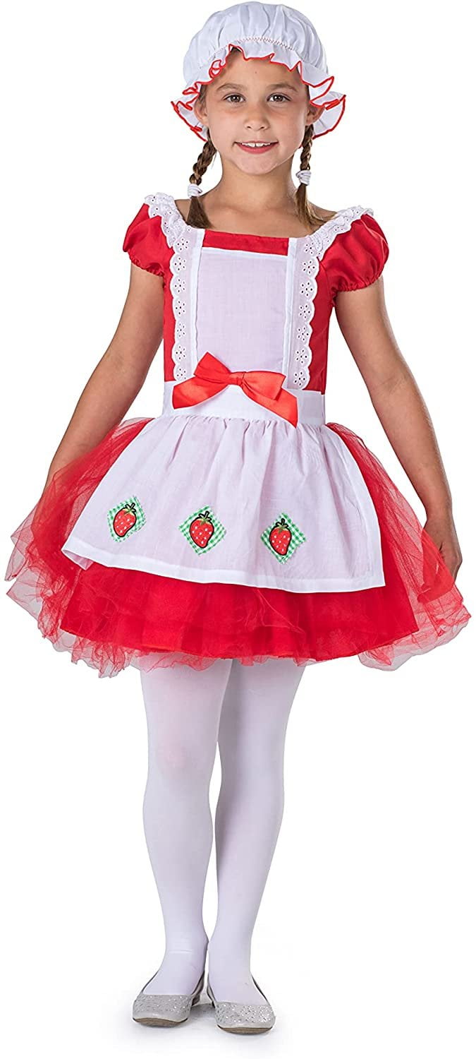 Dress Up America Red Strawberry Ballerina Costume for Girls - Dress and ...