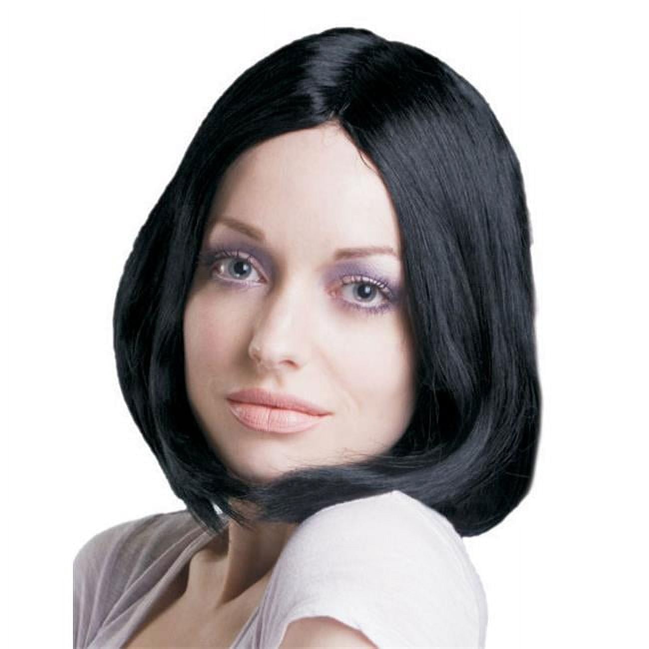 Dress Up America Straight Black Synthetic Hair Wig for Women and Girls ...
