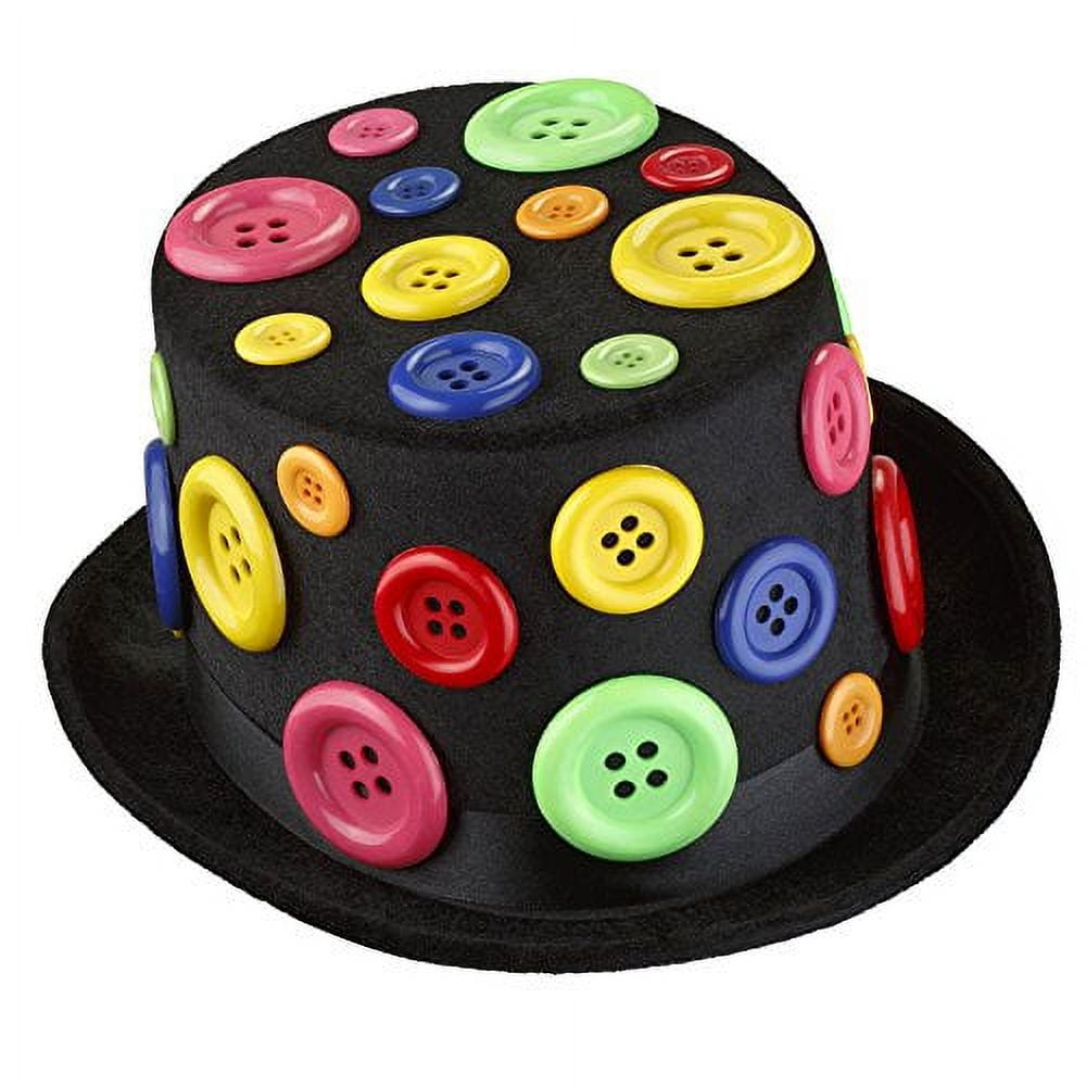 Dress Up America Unisex-Adult's Button Top Hat, Multi Colored - Walmart.com