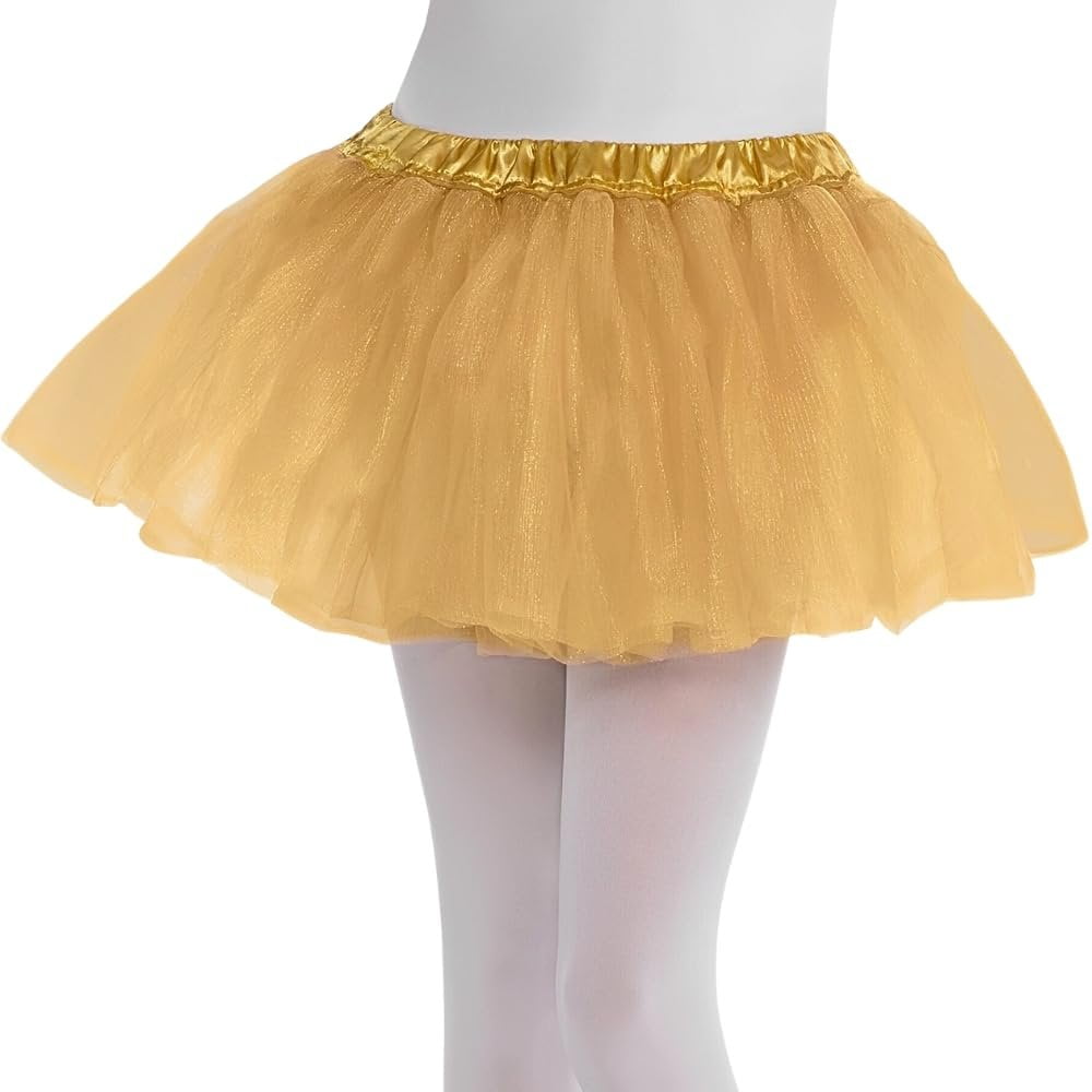 Dress Up Girls Gold Full Tutu Child Ballet Costume Accessory SM/MD ...