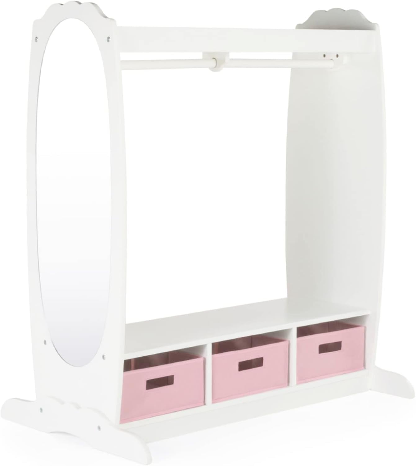 Dress Up Storage – White: Dramatic Play Costume Rack with Mirror and ...