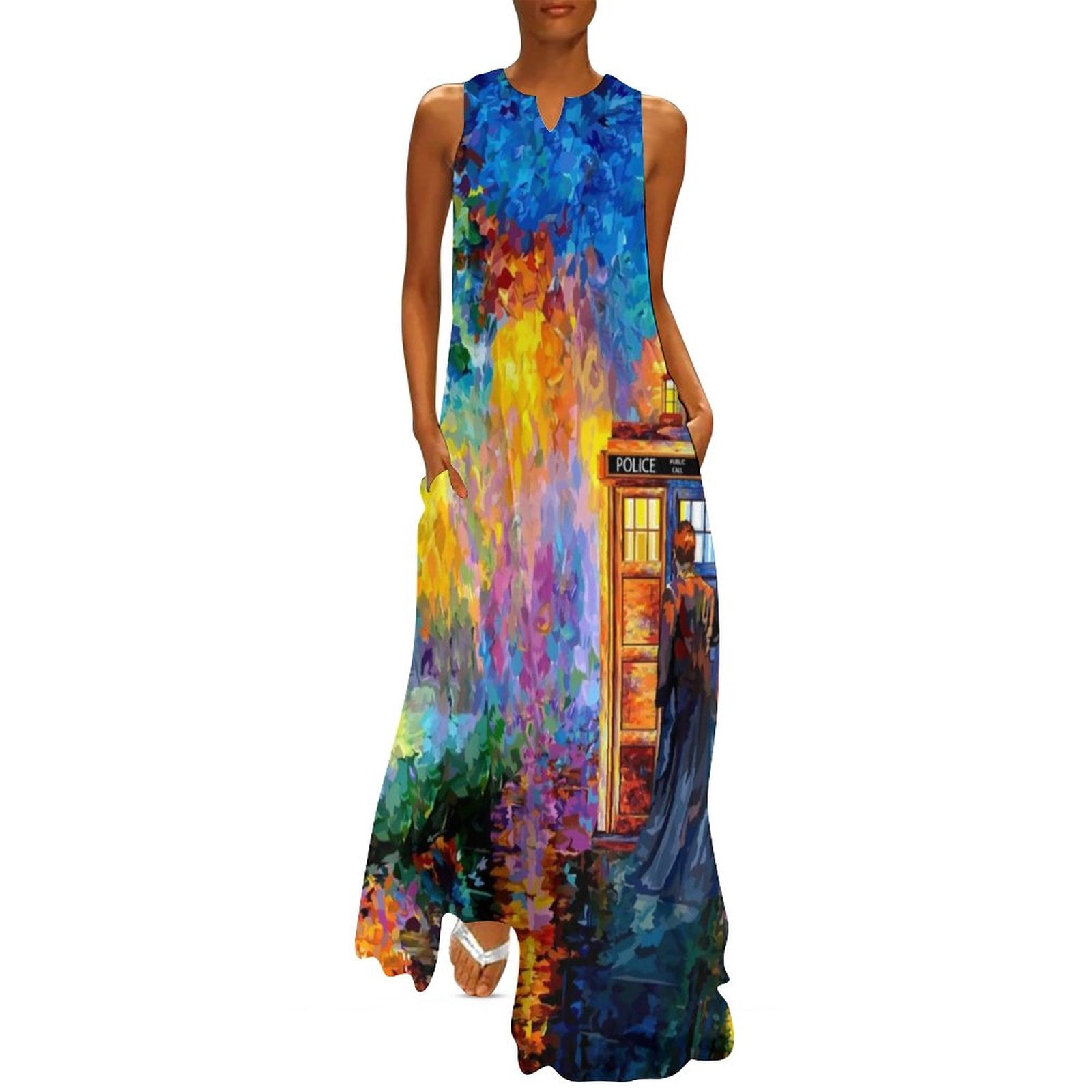 Dress Vase With Sunflowers Sexy Maxi Dress Streetwear Bohemia Long ...