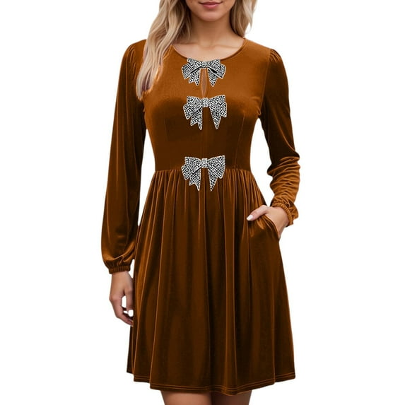 Dress Women Long Sleeve A Line Dresses Women Fall Spring Valentine's ...