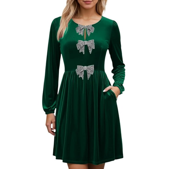 Dress Women Long Sleeves A Line Dresses Spring Fall Outfits Valentines ...