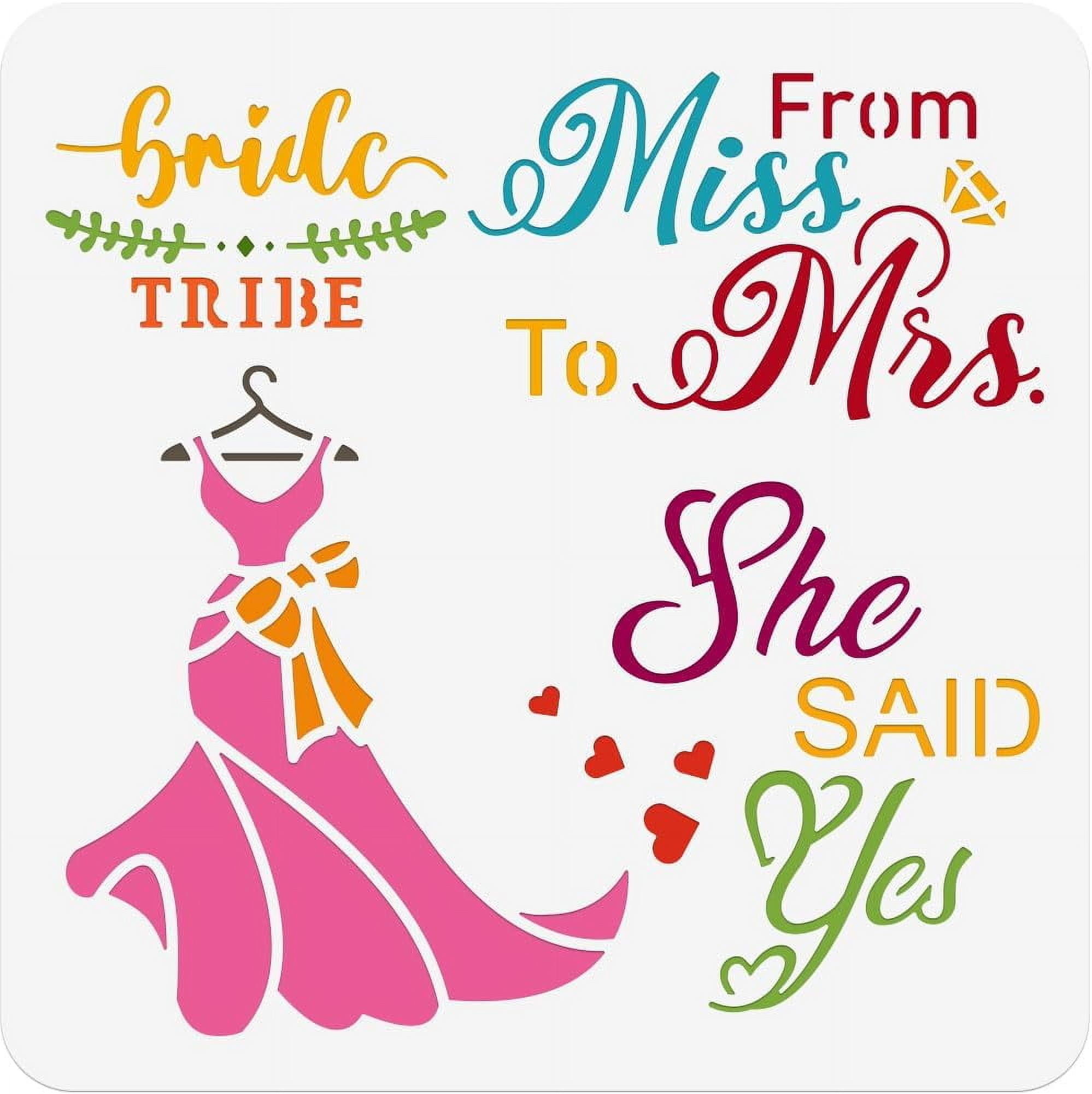 Dress Word Painting Stencil 11.81x11.81 Inch Reusable Craft Stencils ...
