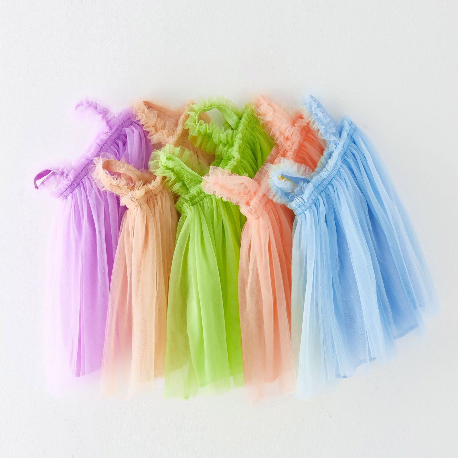 Dress for Girls Baby Sleeveless Holiday Party Solid Party Mesh Tutu ...