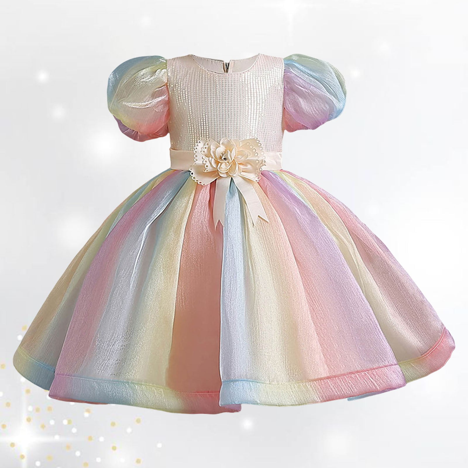 Dress for Girls Beige Dress Girls Tulle Toddler Dress Birthday Dress ...
