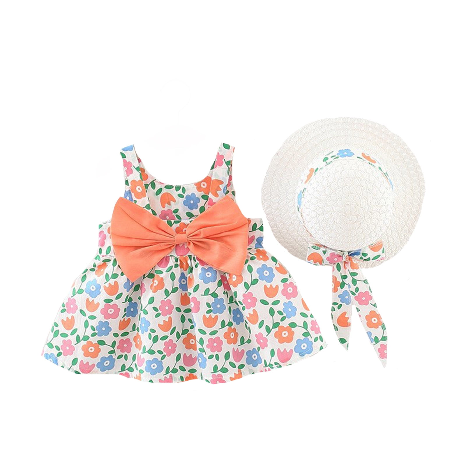 Dress for Girls Kids Big Bow Detail Sleeveless Square Neck Princess ...