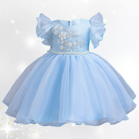 Dress for Girls Sky Blue Girls Dress Tulle Dress Toddler Tea Party ...