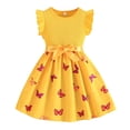 Dress for Girls Summer 2026 Ruffle Hem Sleeveless Butterfly Print ...