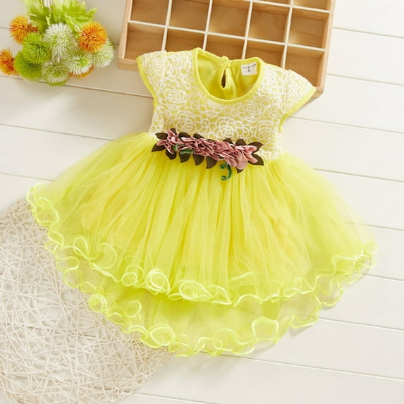 Dress for Girls Toddler Kids Flowers Floral Ruched Clothes Casual ...