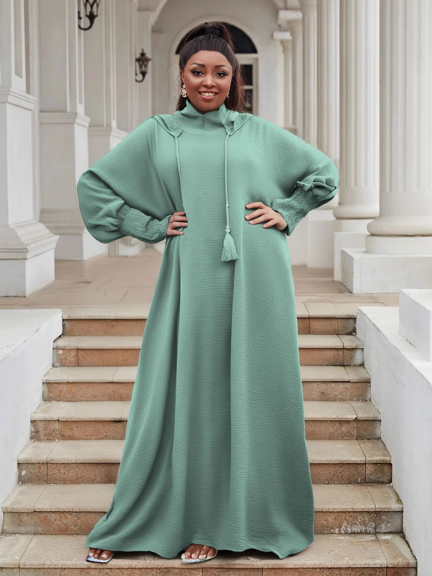 Dress for Women One Piece Muslim Caftan Dubai Kaftan Batwing Attire ...