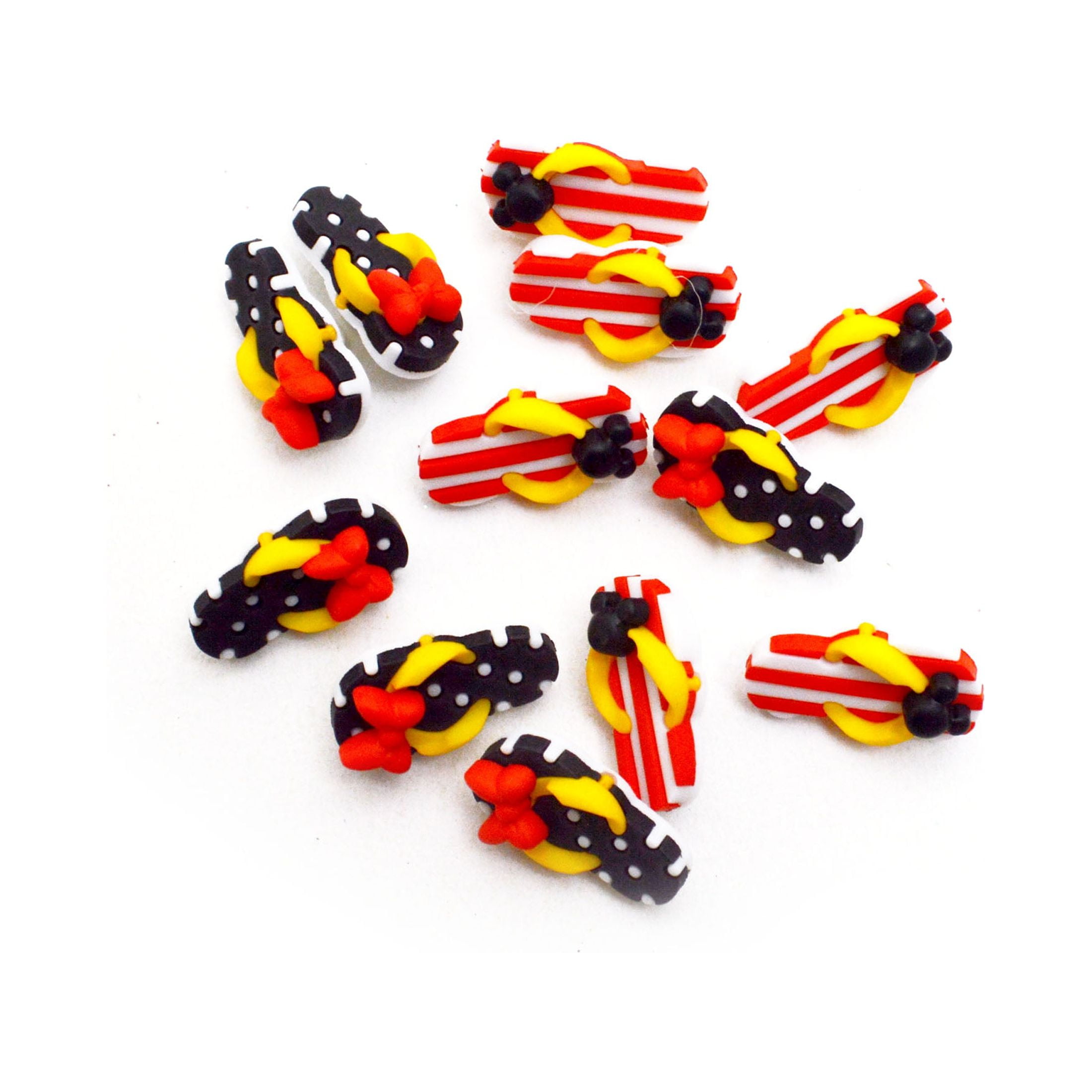 Dress it Up Buttons, Disney Mickey and Minnie Flip Flop – 12 Craft & Sewing Embellishments ...