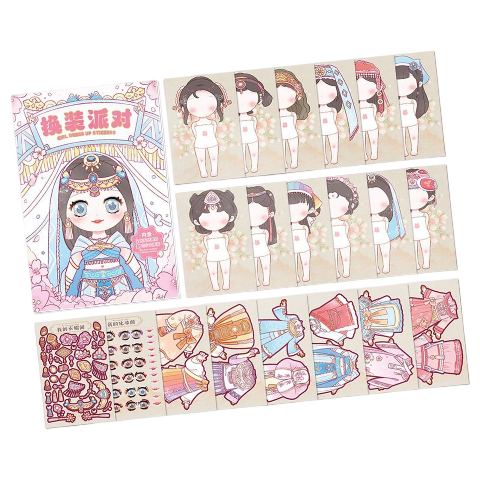 Dress up Doll Stickers Princess Change Costume Stickers fashion ...