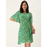 DressBerry Women's Printed Rayon Crepe Dress Casual Summer Kimono ...