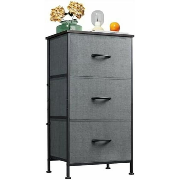 Dresser with 3 Drawers, Fabric Nightstand, Organizer Unit, Storage ...