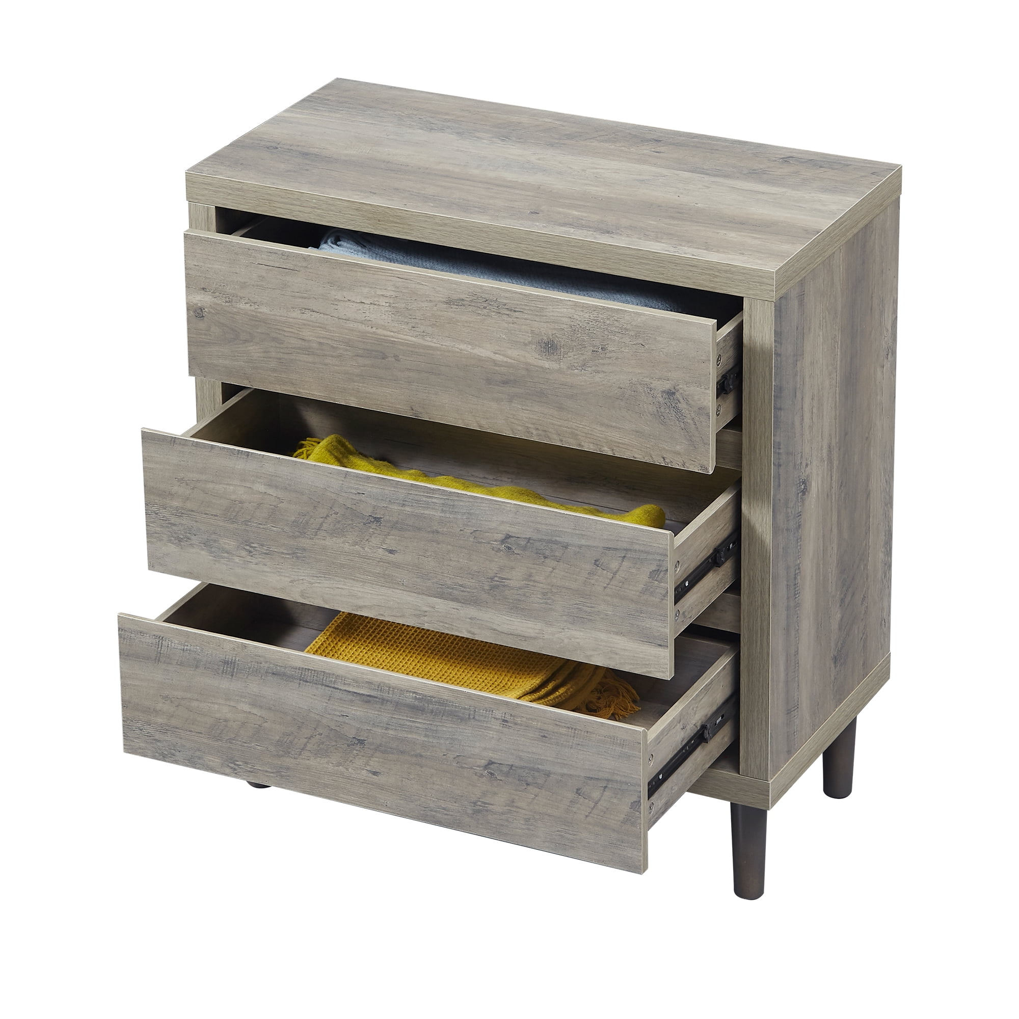 Dresser with 3 Drawers - Wooden Chest of Drawer for Bedroom, Tall ...