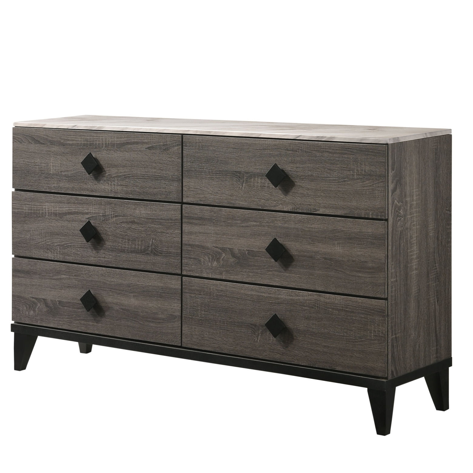 Dresser with 6 Drawers, Transitional Style Dresser for Bedroom, Solid ...