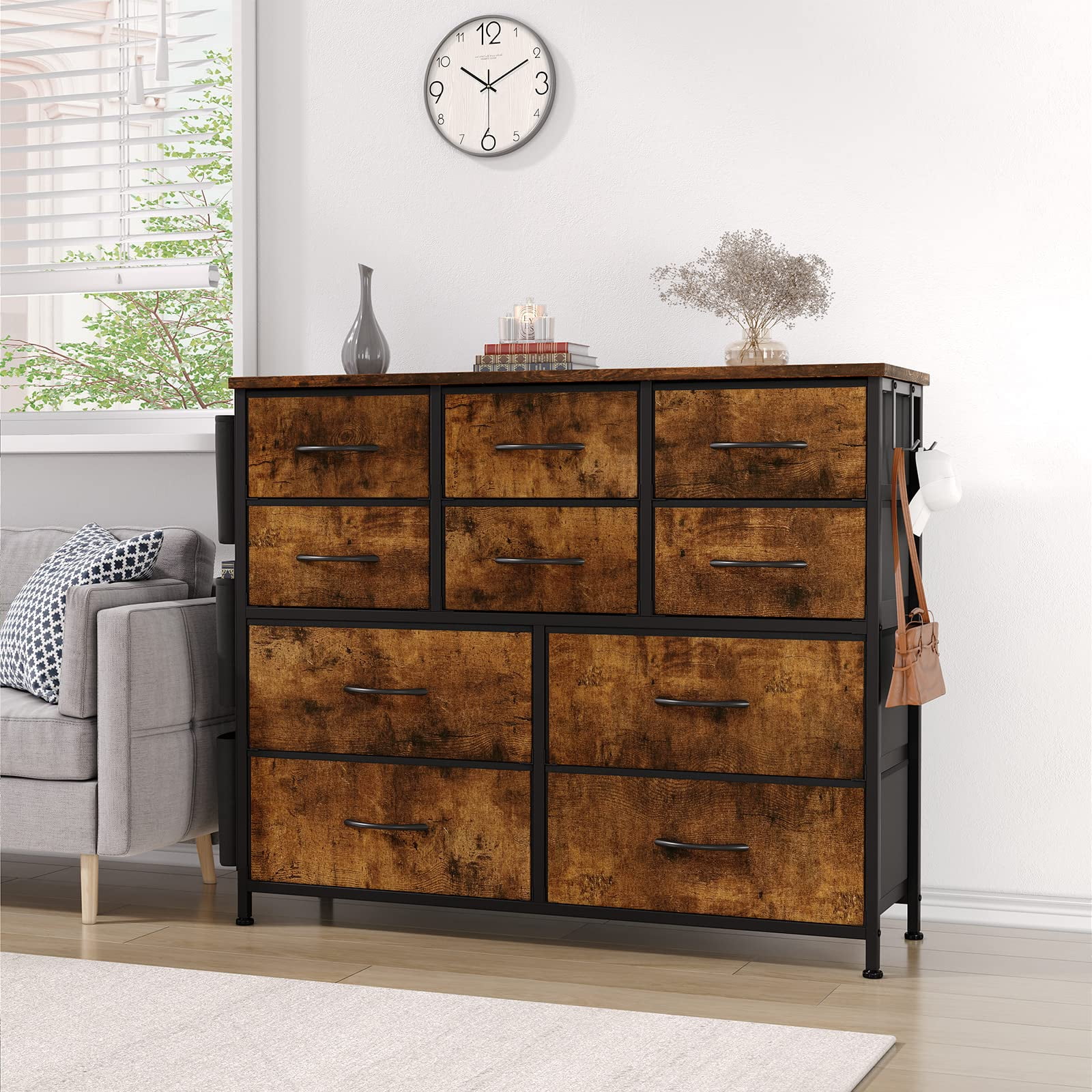 Dresser for Bedroom with 10 Drawers, Dressers & Chest of Drawers, Long ...
