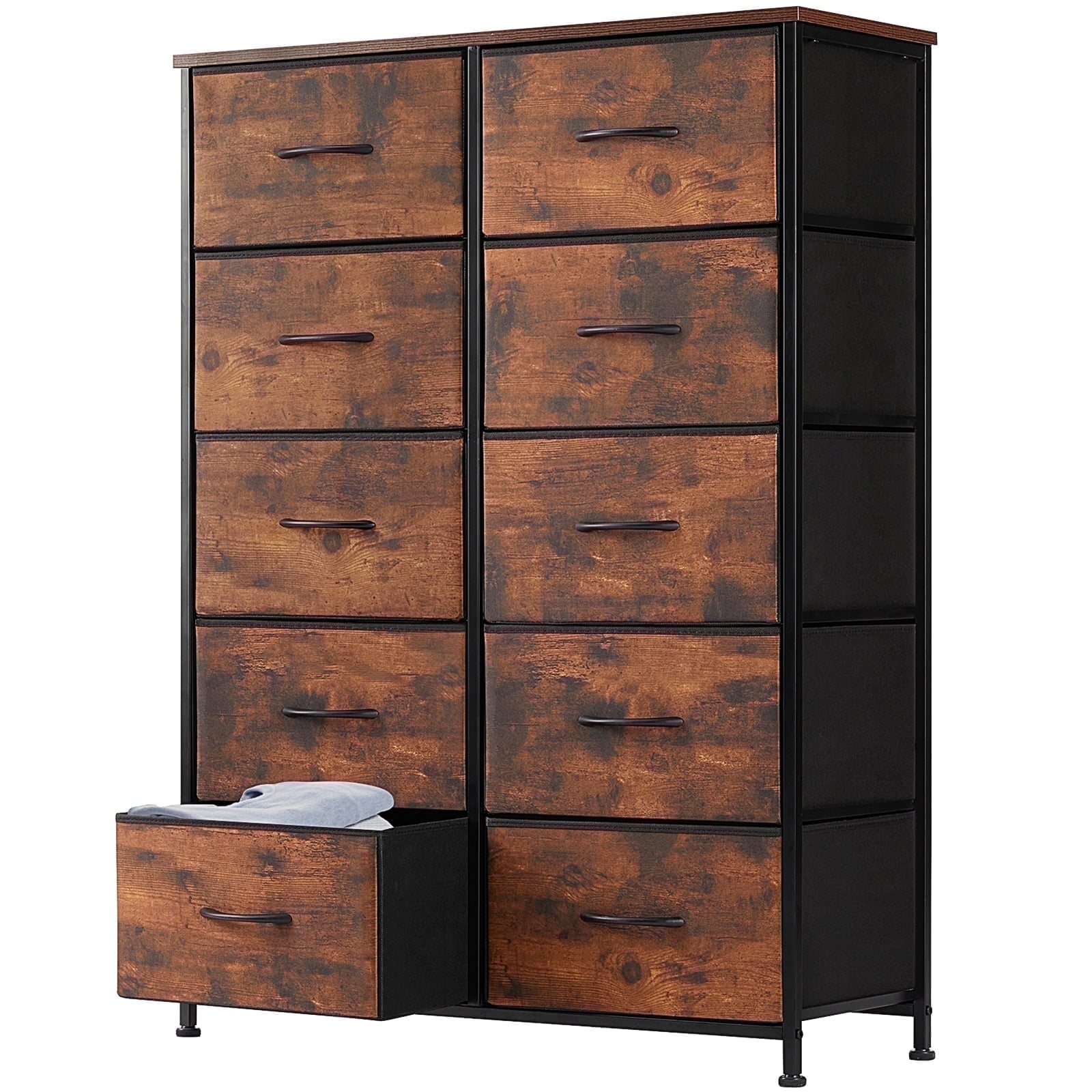 Aidoly Dresser for Bedroom, 10 Storage Drawers, Anti-Tip Tall Fabric ...