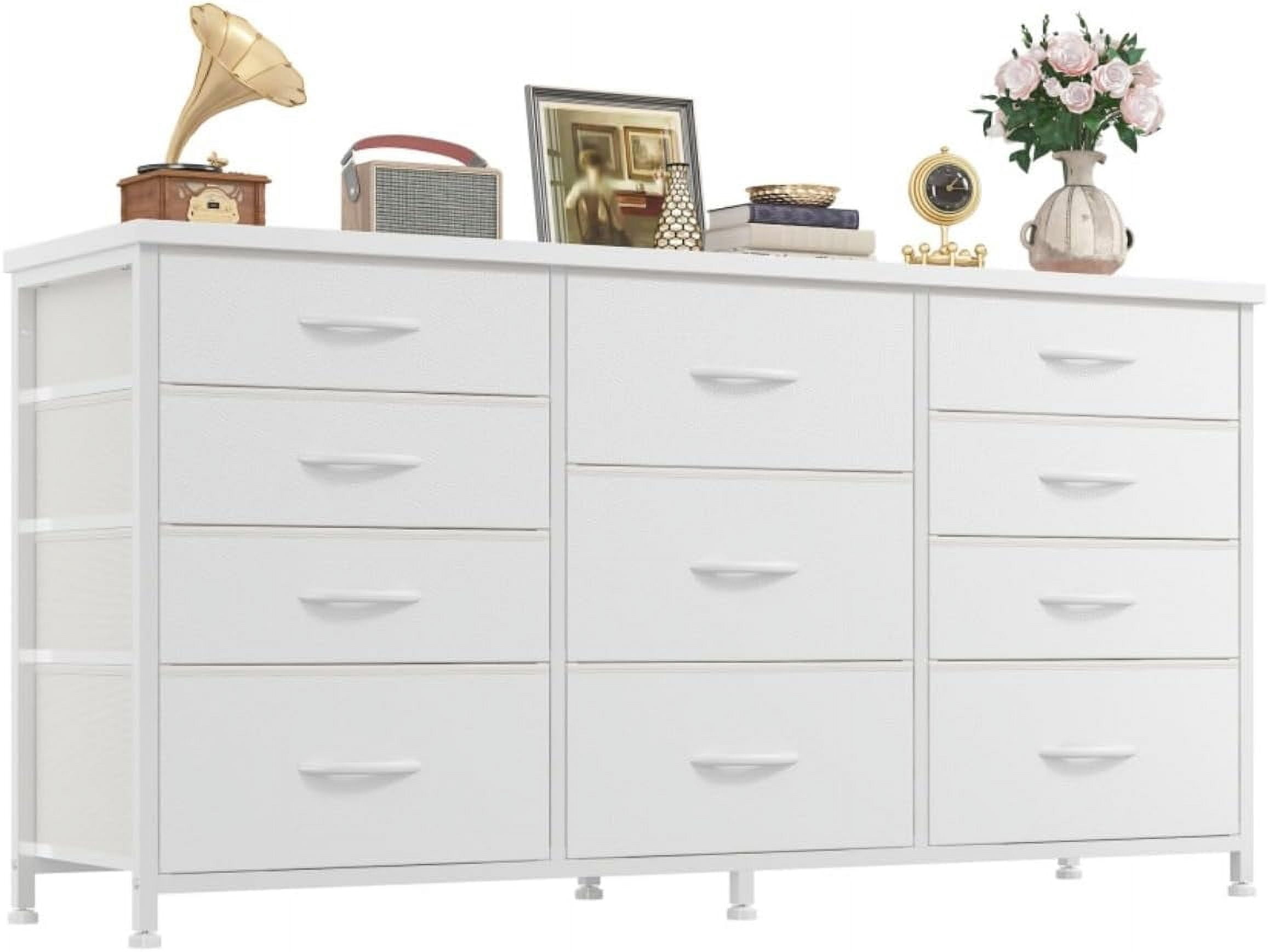 Dresser for Bedroom with 11 Fabric Drawers, Dresser TV Stand for 50, 55 ...