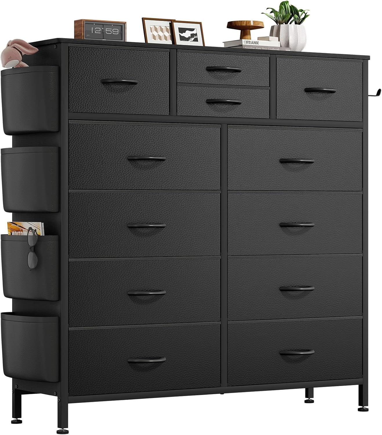 Dresser for Bedroom with 12 Drawers, Chest of Drawers with Side Pockets ...