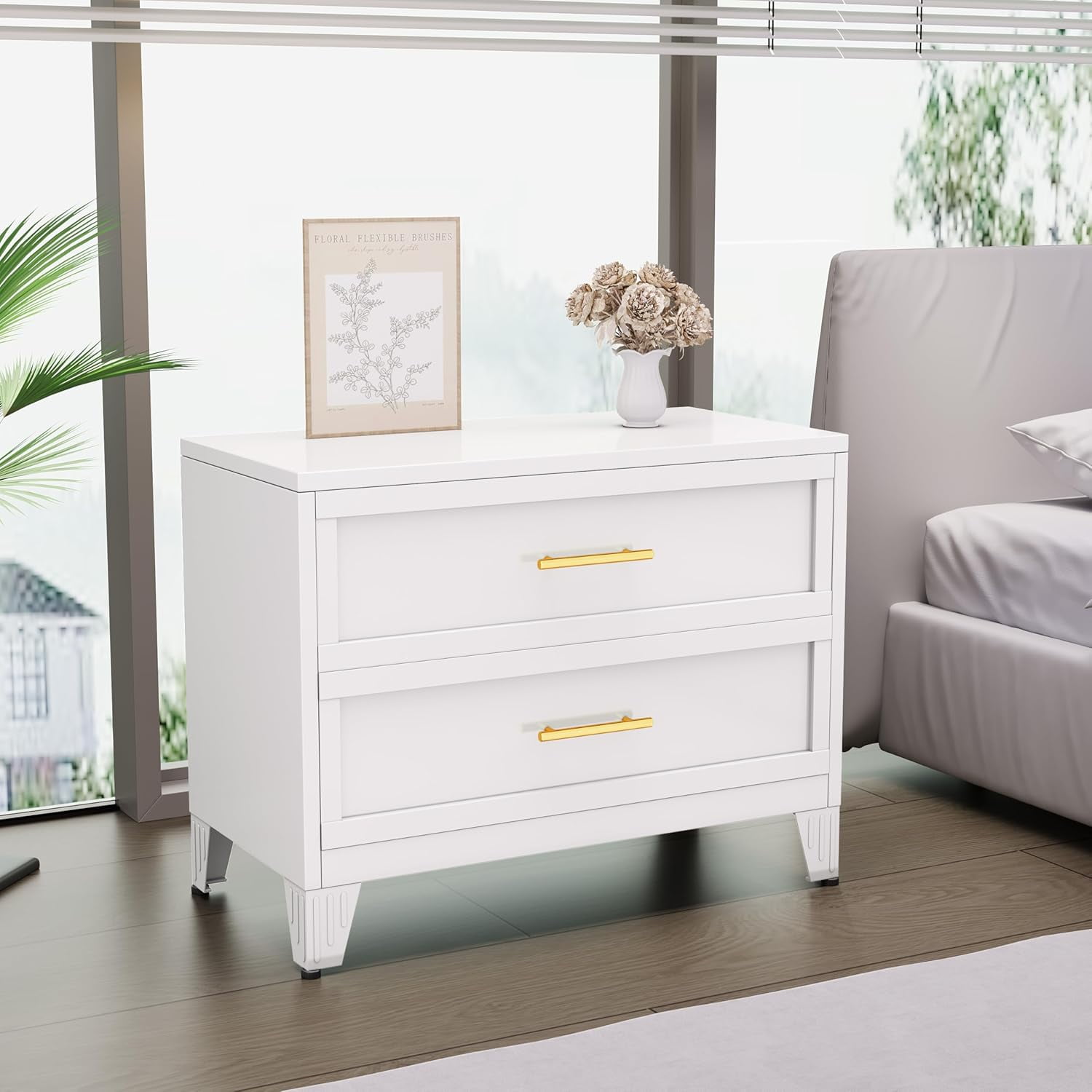 Dresser for Bedroom 2 Drawers, Metal Dresser Chest of Drawers, can be ...