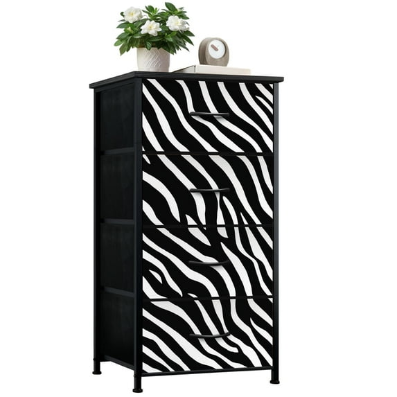 Dresser for Bedroom with 4 Storage Drawers Abstract zebra skin seamless ...