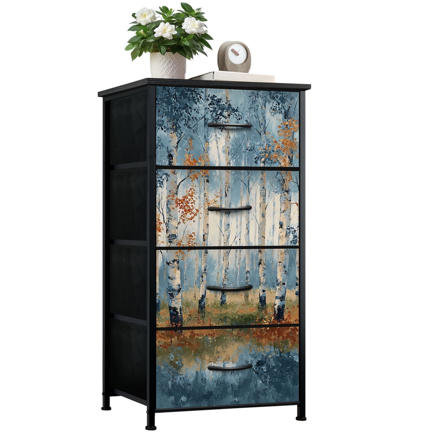 Dresser for Bedroom with 4 Storage Drawers Aspen Tree Modern Abstract ...