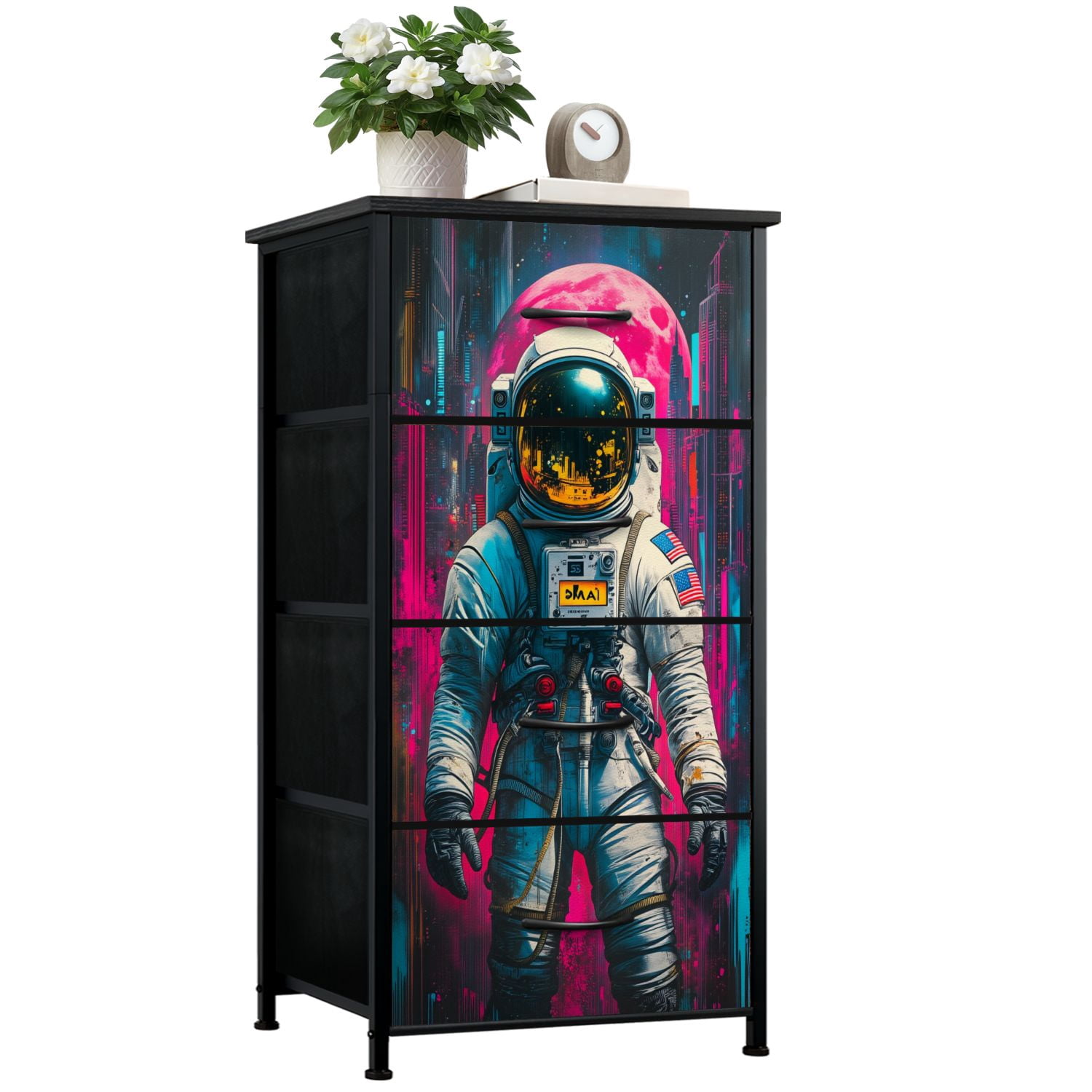 Dresser for Bedroom with 4 Storage Drawers Astronaut Futuristic ...