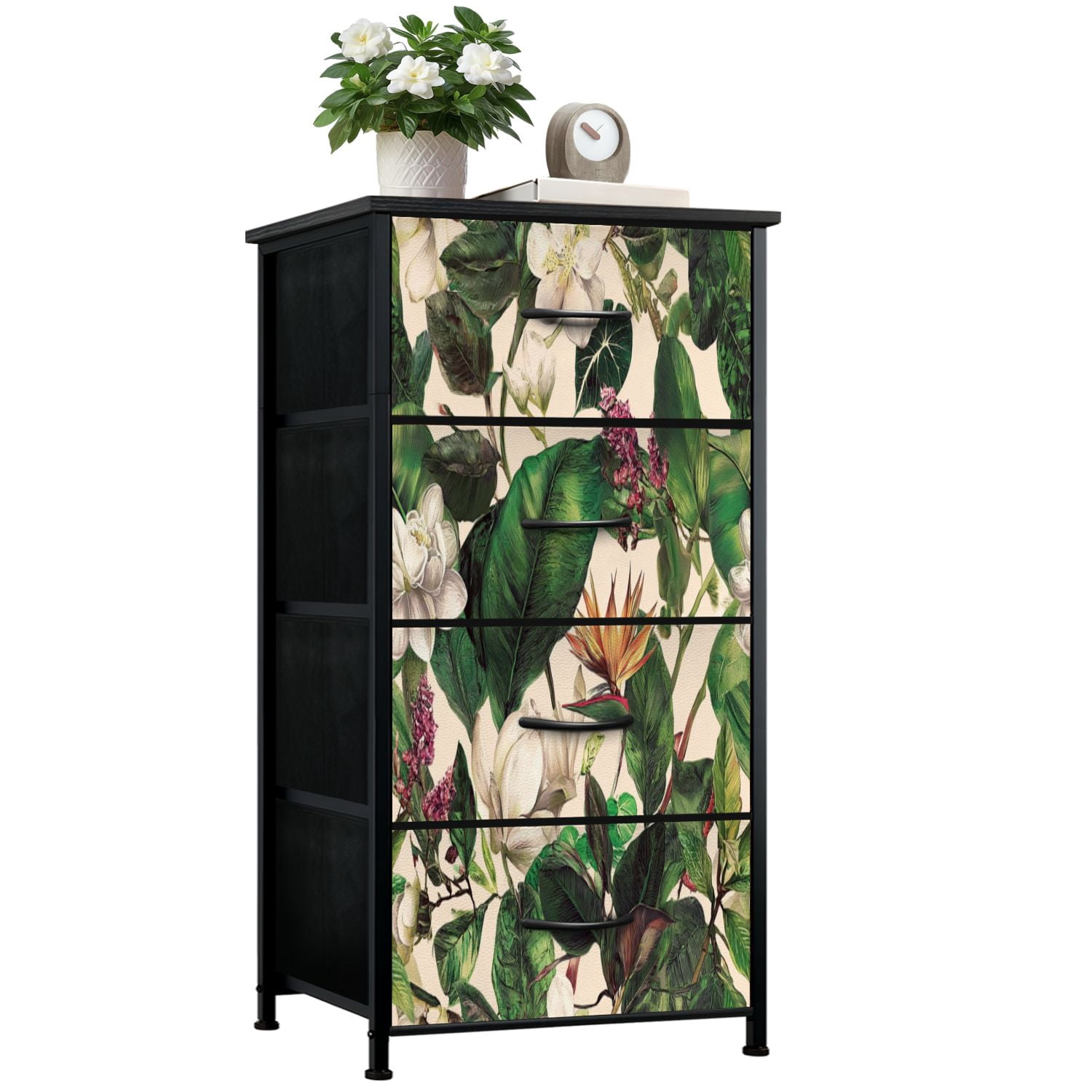 Dresser for Bedroom with 4 Storage Drawers Botanical Floral Magnolia ...