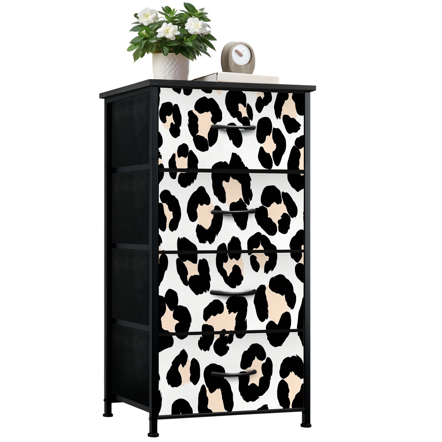 Dresser for Bedroom with 4 Storage Drawers Cheetah print spots hearts ...