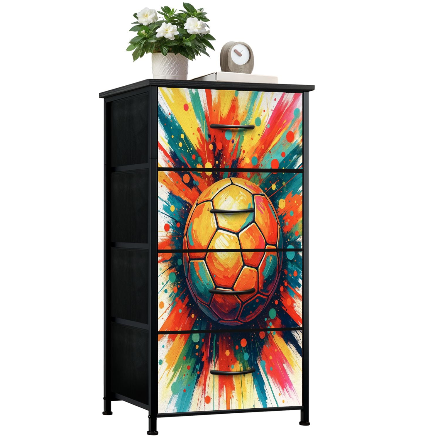 Dresser for Bedroom with 4 Storage Drawers Colorful Paint Splatter ...