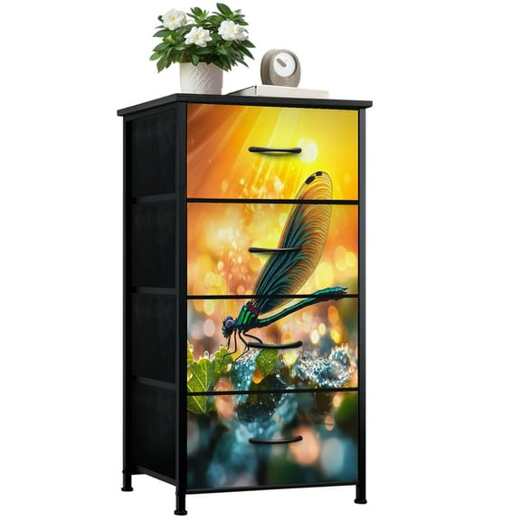 Beach Dresser for Bedroom with 4 Storage Drawers Drink Bar Decor ...