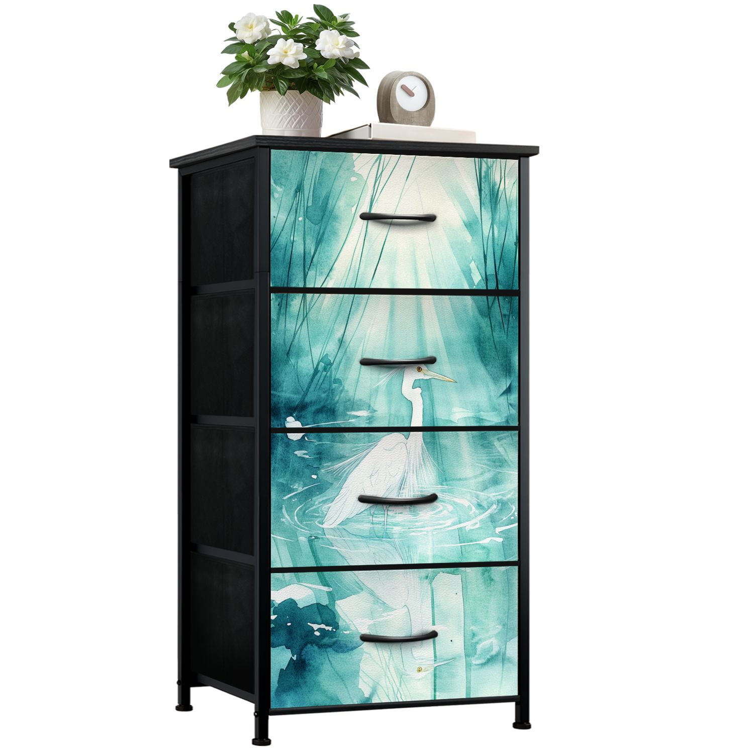 Dresser for Bedroom with 4 Storage Drawers Elegant Heron Teal Mist ...